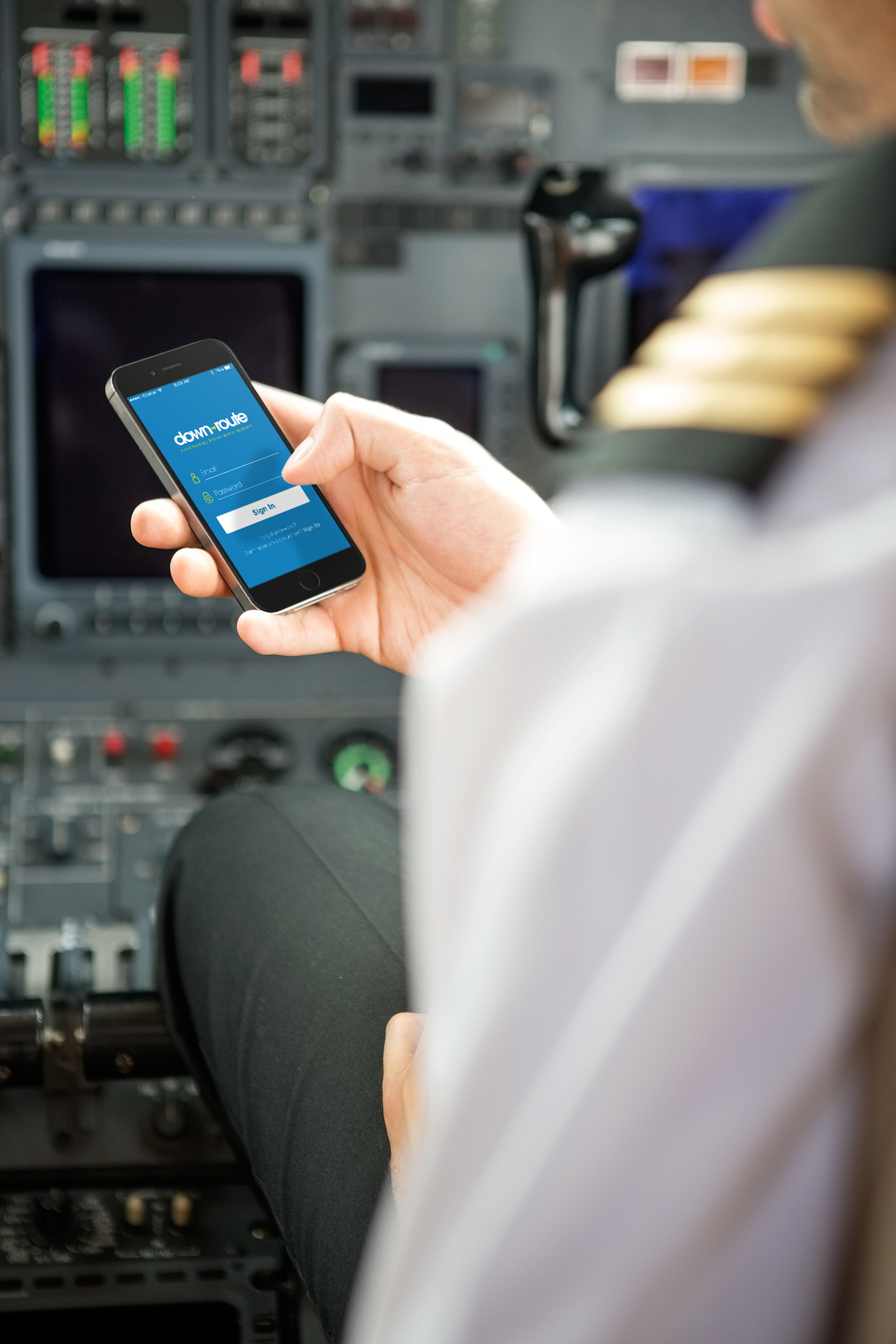 Pilots using smartphone in cockpit of private jet | Business Airport ...